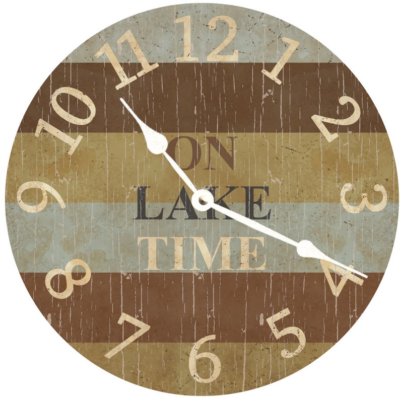 On Lake Time Wall Clock Lake Themed Clock - Etsy