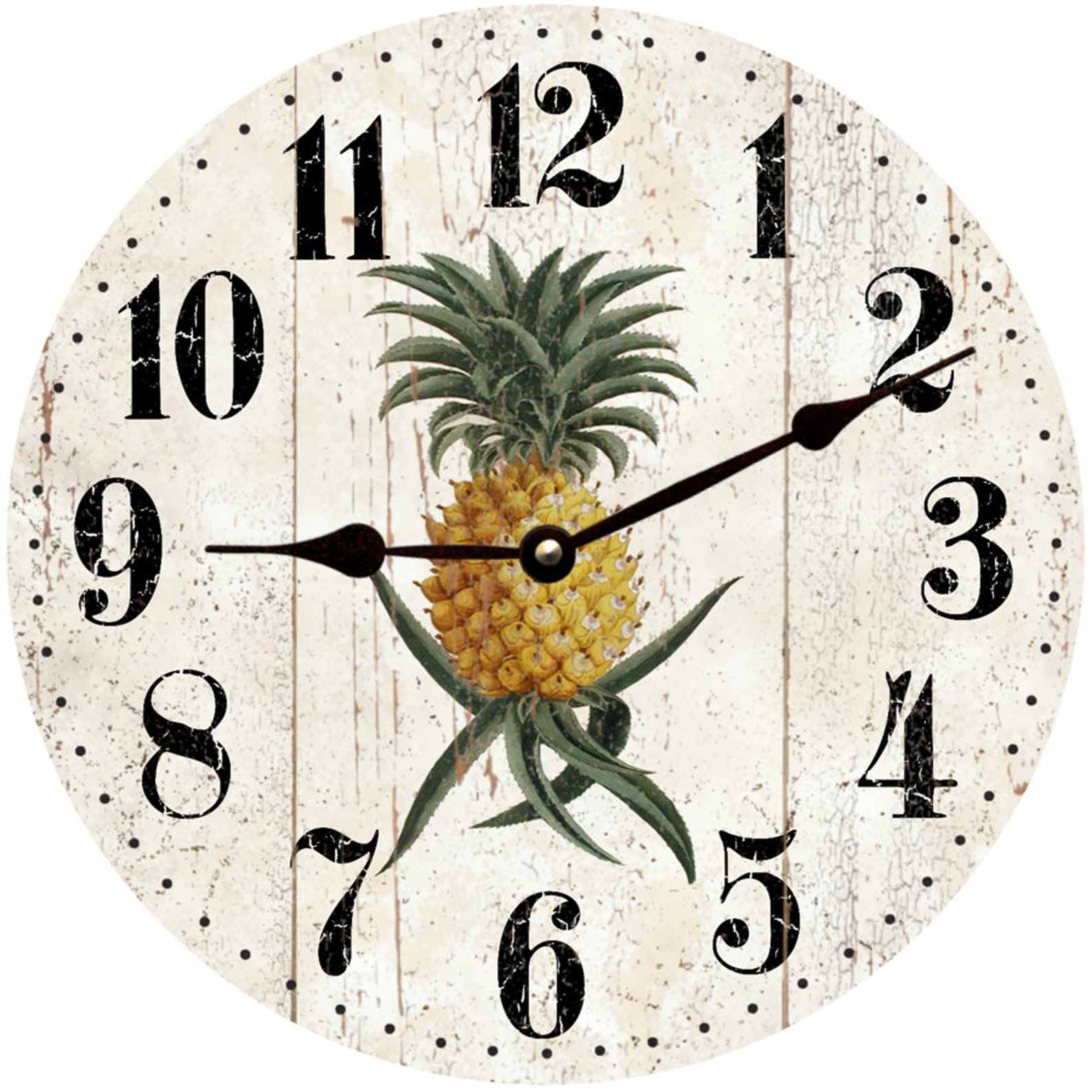 Rustic Pineapple Clock - Etsy