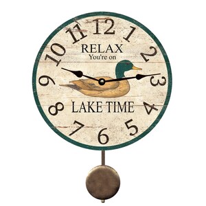 Lake Time Duck Clock- Relax Lake Time Clock - Etsy