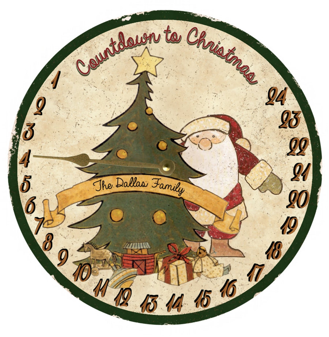 Countdown Christmas Clock- Personalized Clock - Etsy