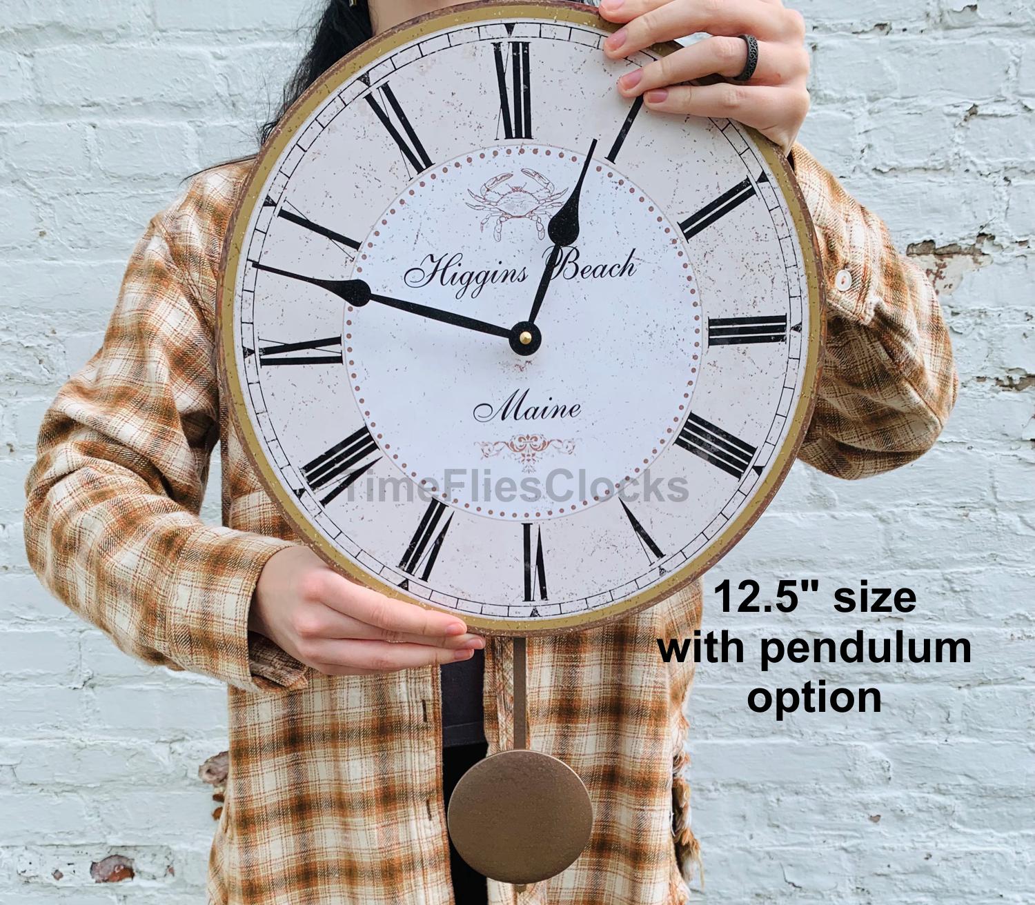 Personalized Crab Clock With Swinging Pendulum – Coastal Nautical Decor ...