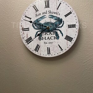 Blue Crab Clock- Personalized Blue Crab Clock - Etsy