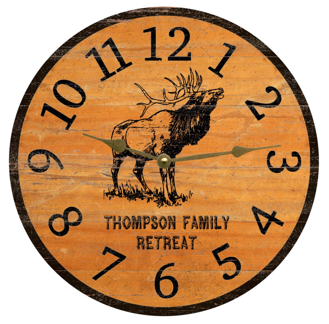 Elk Clock- Personalized Elk Clock - Etsy