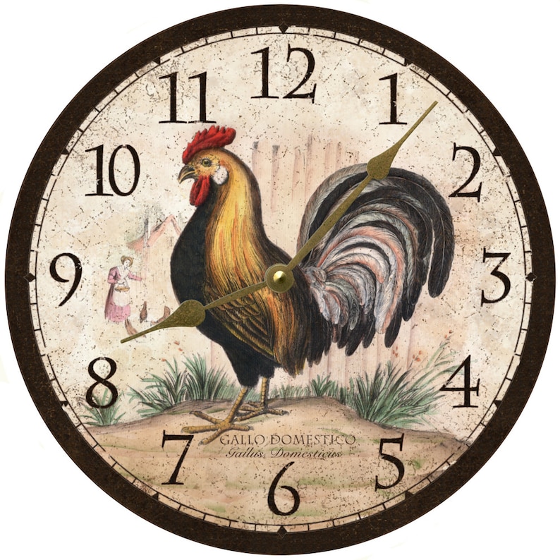Rustic Rooster Wall Clock - Etsy