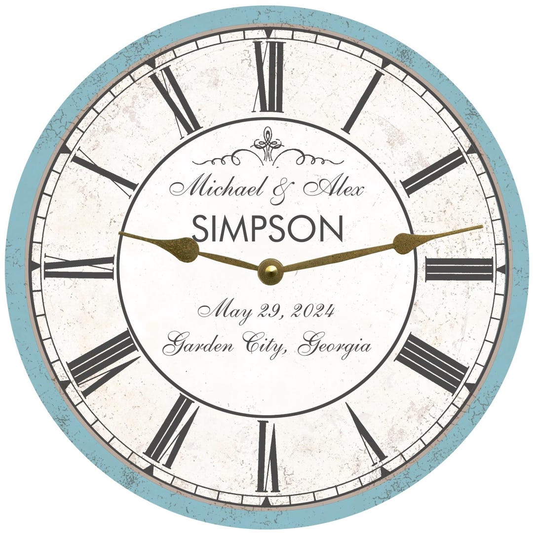Personalized Wedding Clock – Custom Color Wall Clock, Unique Wedding ...