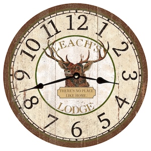 Personalized Deer Clock Deer Lodge Clock - Etsy