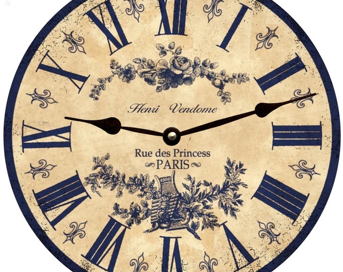 Blue French Toile Clock - Etsy