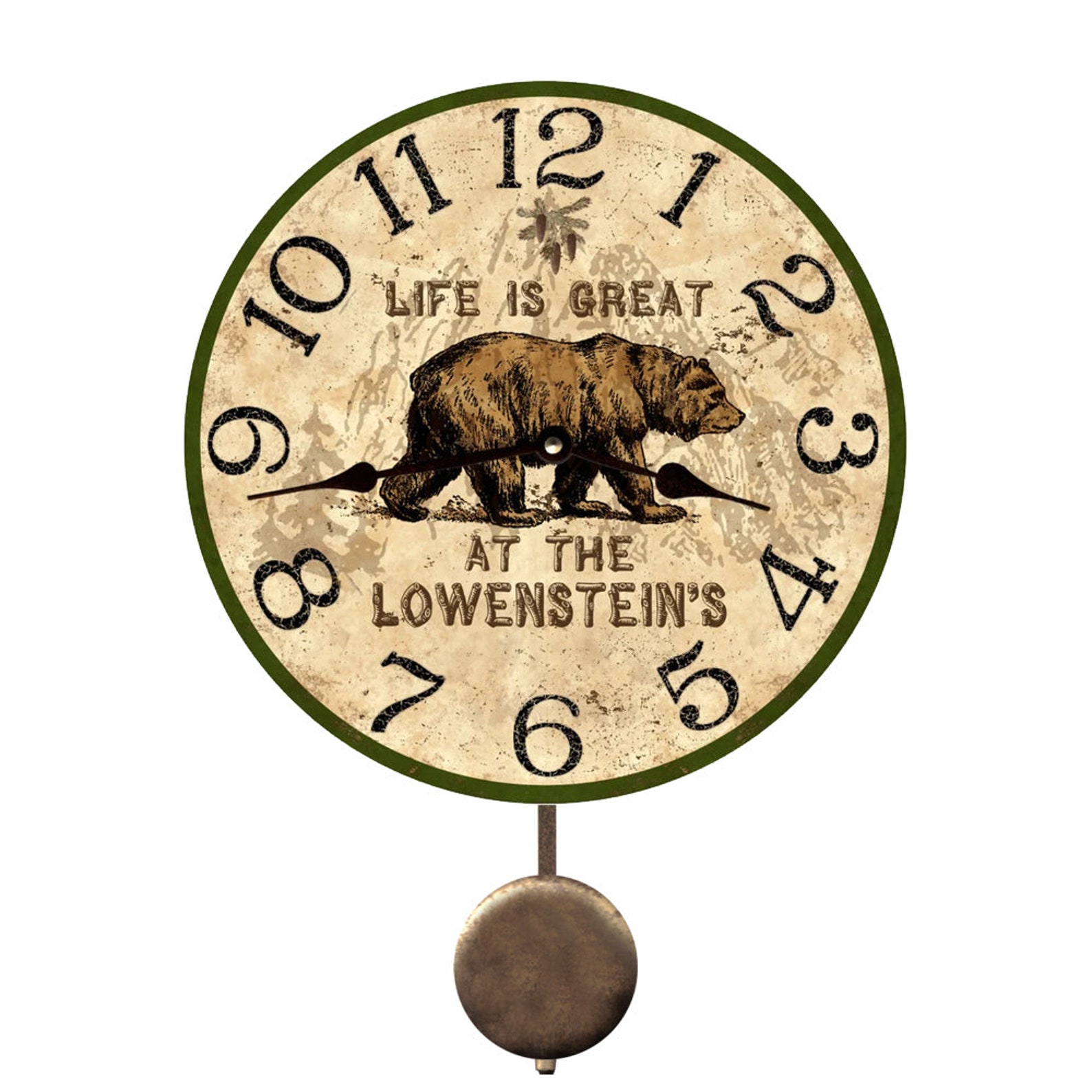 Bear Clock- Personalized Bear Clock- Lodge Clock - Etsy