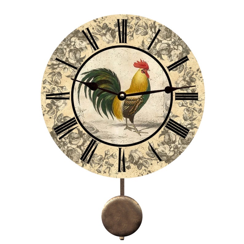 Rooster Clock Rooster Wall Clock - Etsy
