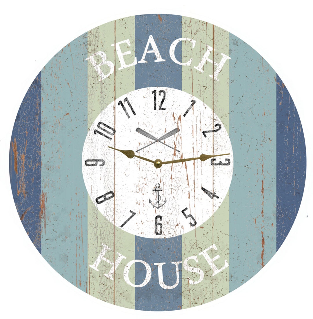Handcrafted Beach House Clock – Custom Coastal Wall Art - Etsy