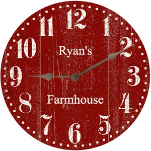 Personalized Deep Red Clock- Deep Red Clock - Etsy