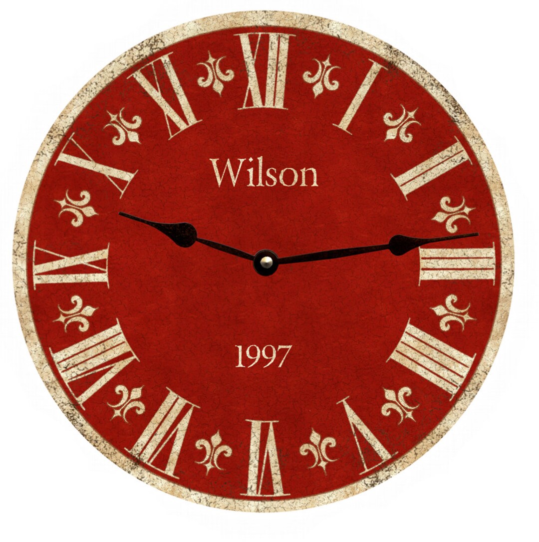 Personalized Red Clock Personalized Family Clock - Etsy