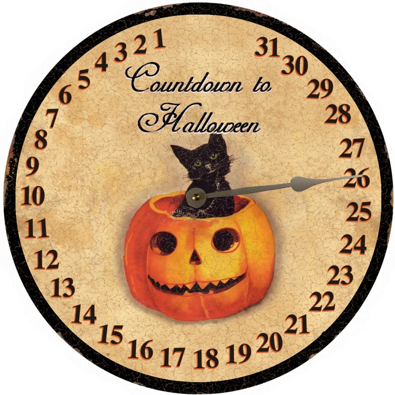 Countdown to Halloween Clock Halloween Clock - Etsy