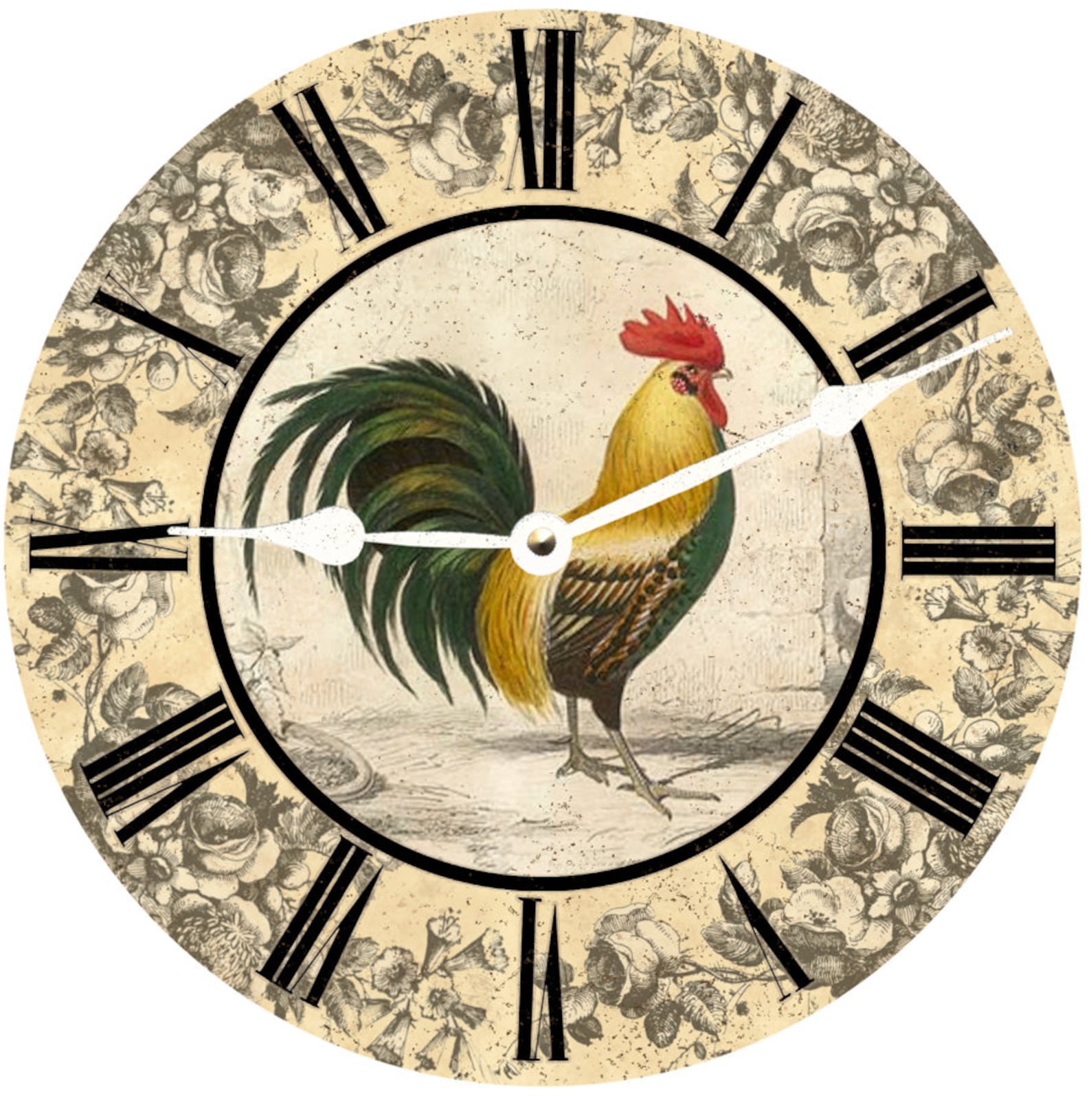Rooster Clock Rooster Wall Clock - Etsy