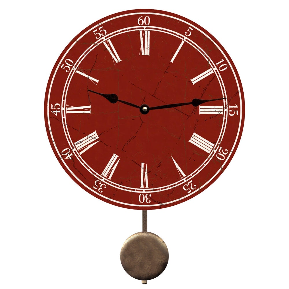 Classic Red Clock - Etsy