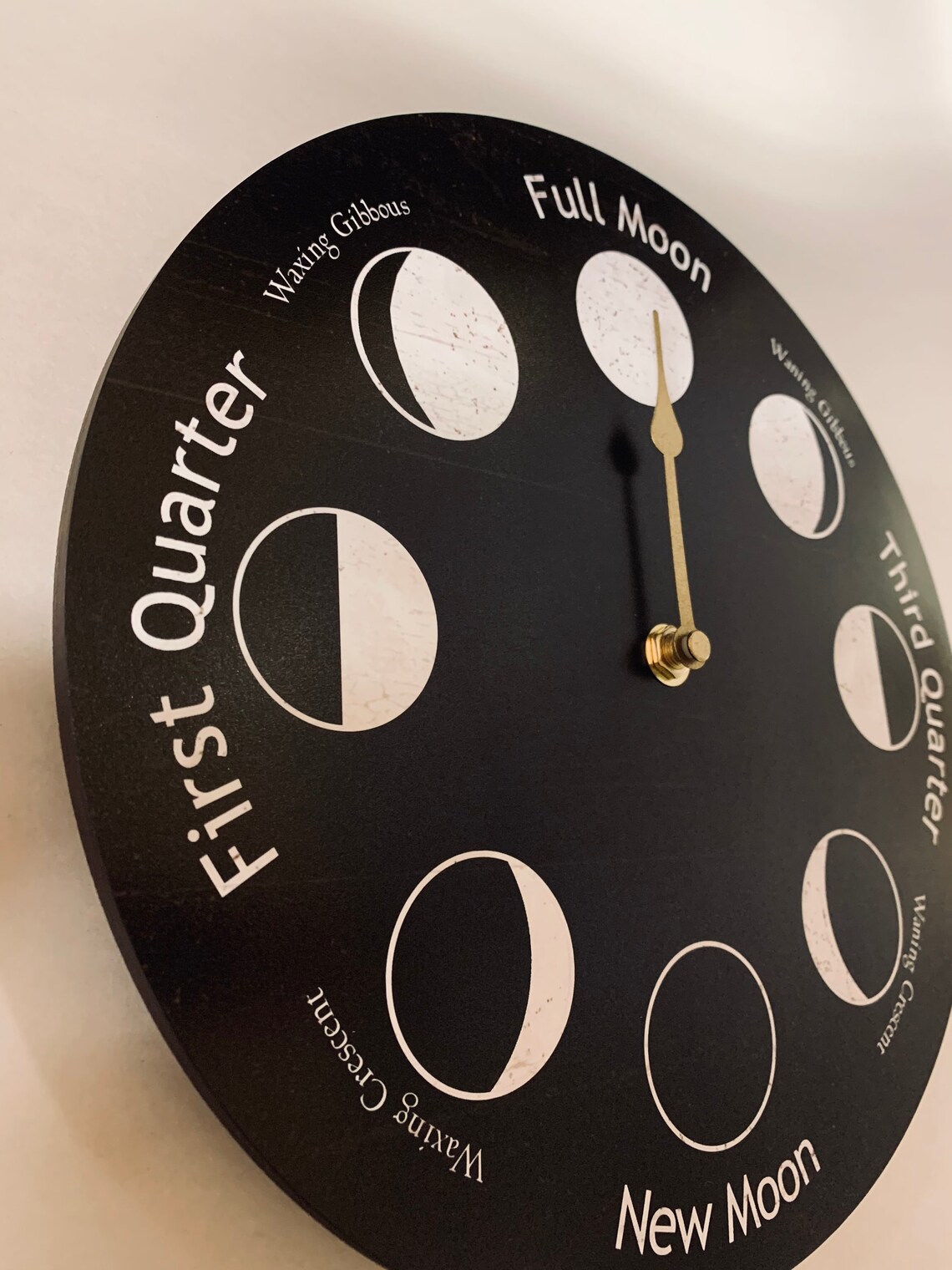 Black Moon Phase Clock Lunar Phase Clock Black and White - Etsy