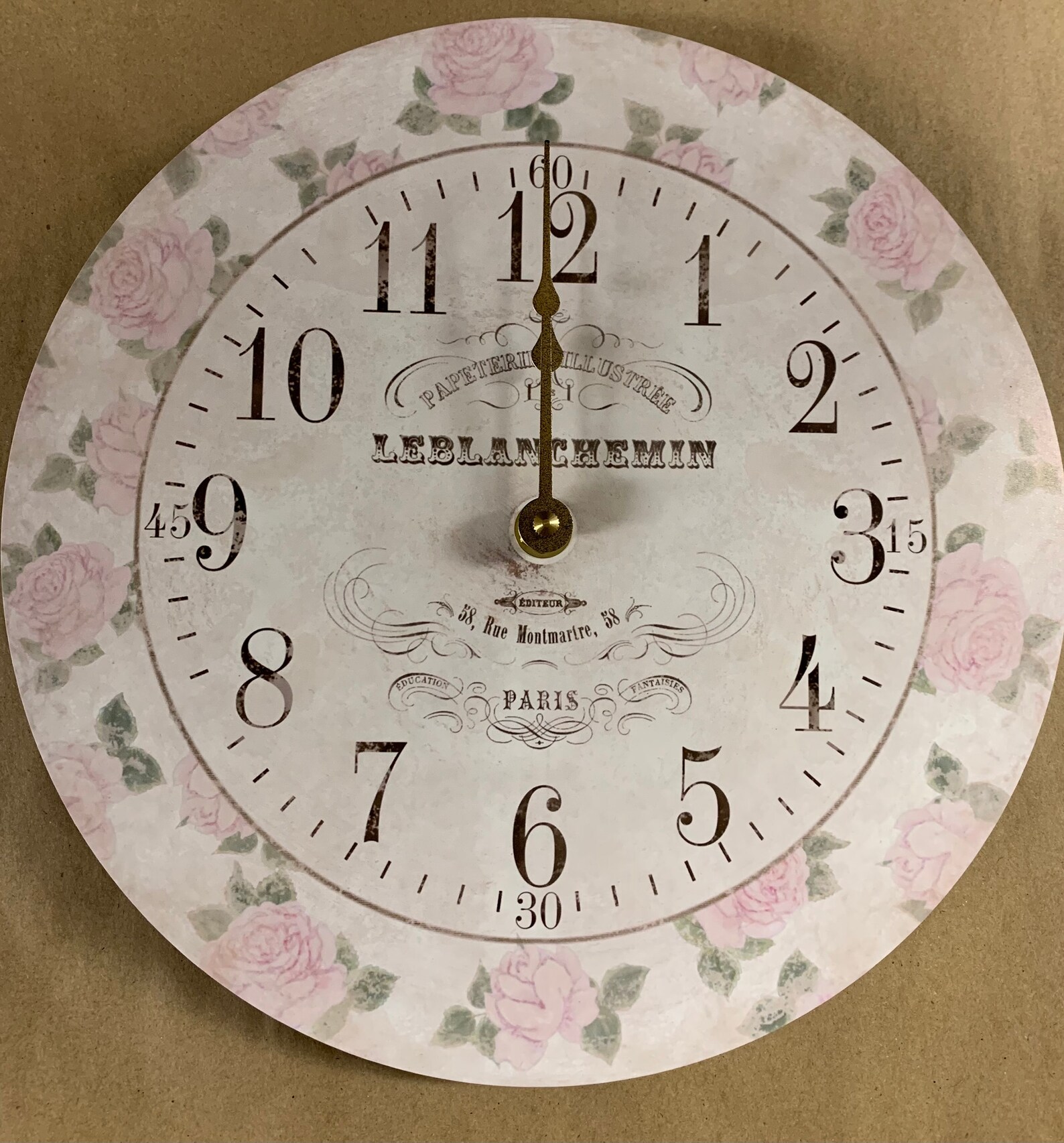 French Clock- French Paper Clock- Rose Clock- French Rose Clock - Etsy