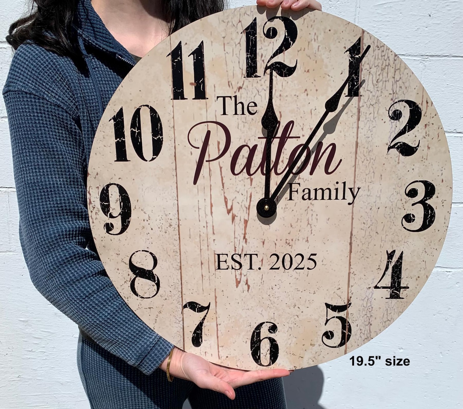 Personalized Family Name Wall Clock- Neutral Colored Family Clock - Etsy