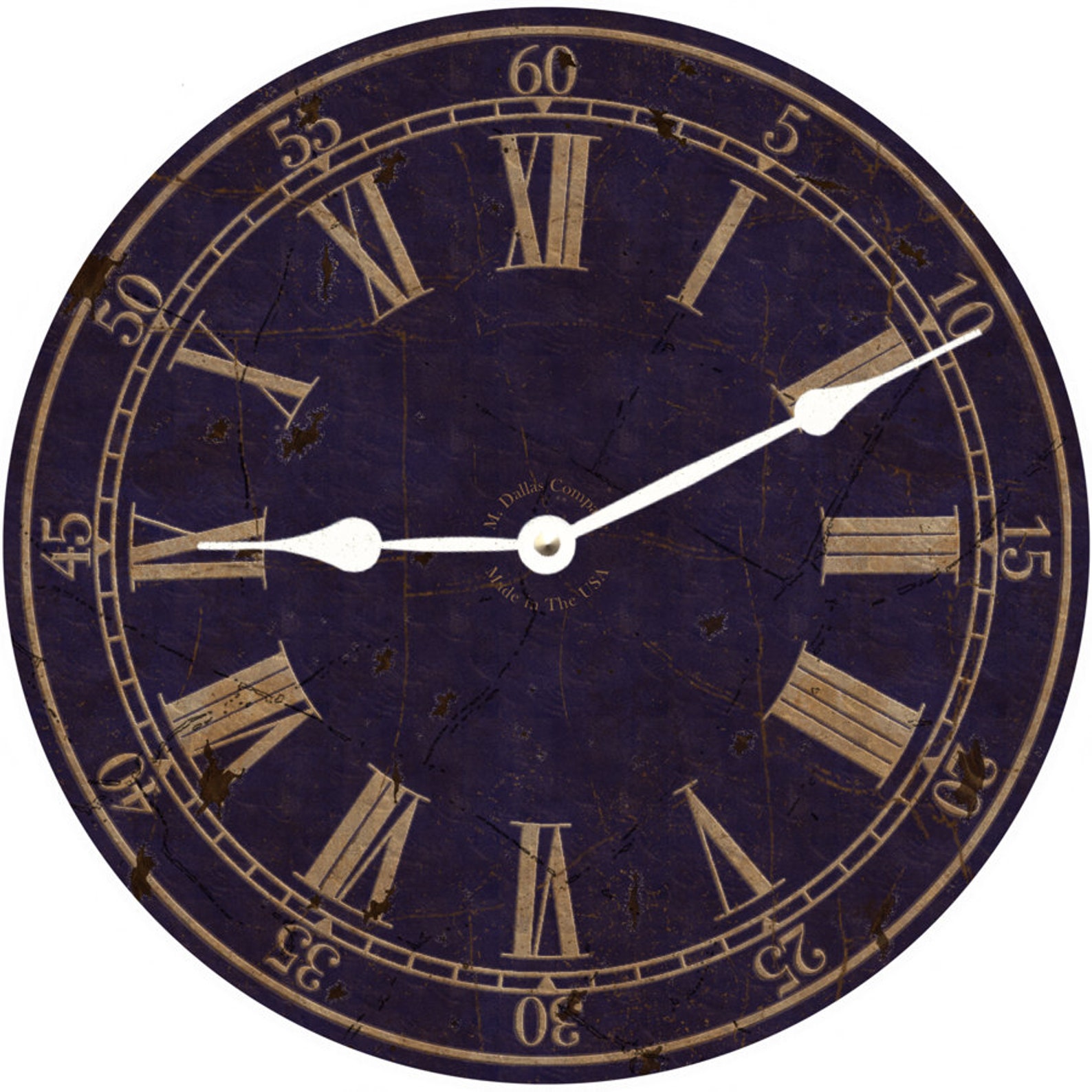 Blue Wall Clock - Etsy