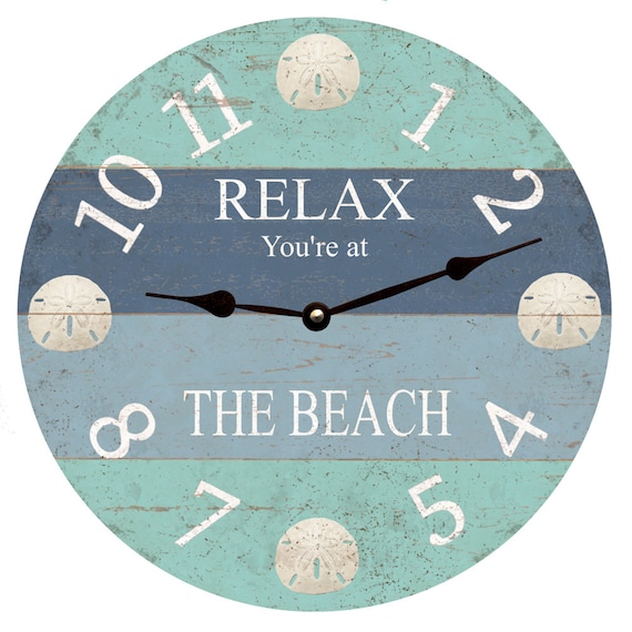 Sand Dollar Clock Beach Clock Relax Beach Clock | Etsy