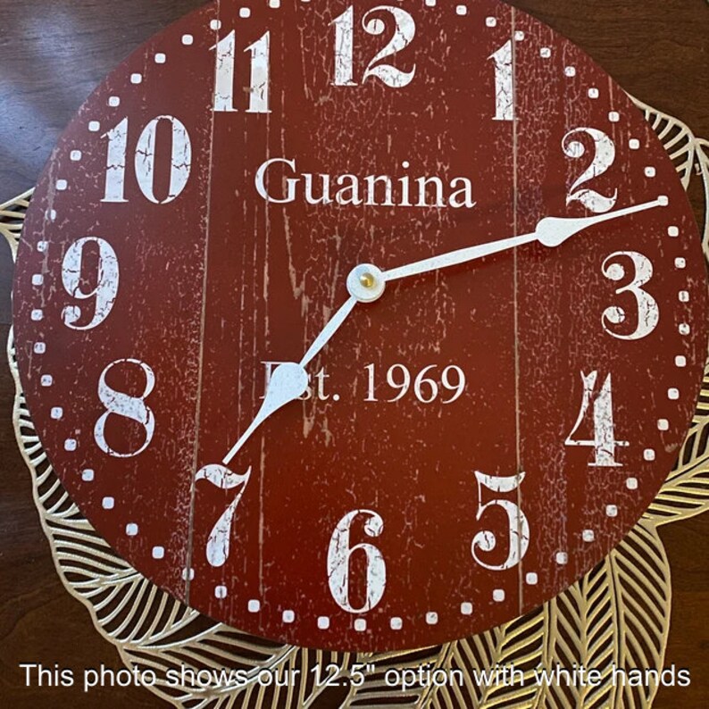 Personalized Deep Red Clock Deep Red Clock - Etsy