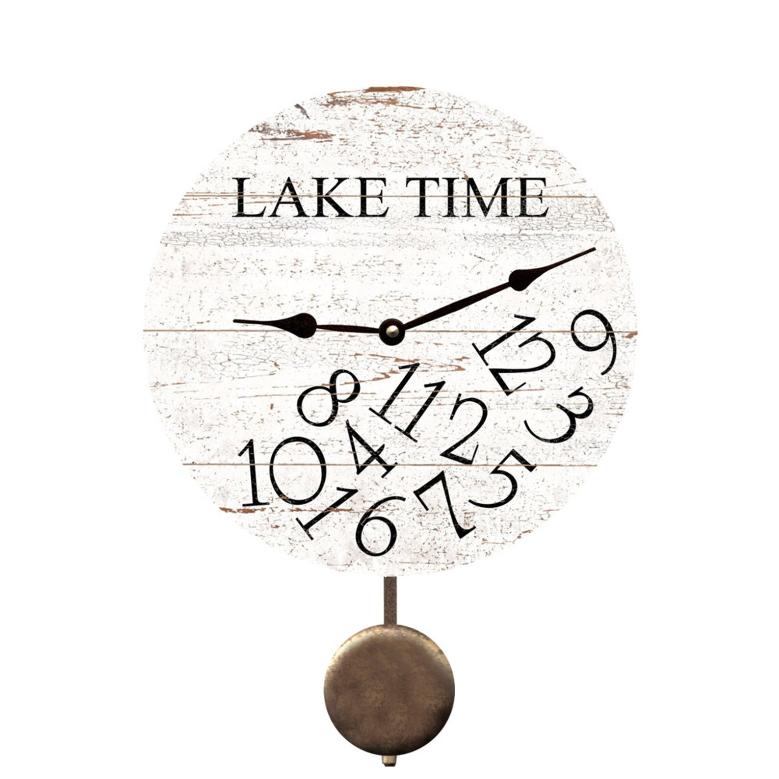 White LAKE TIME Clock White Whatever Lake Time Clock | Etsy