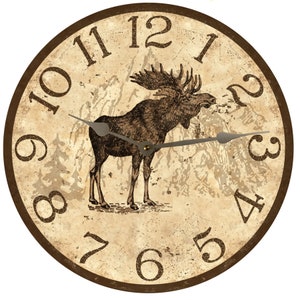 Rustic Moose Clock - Etsy
