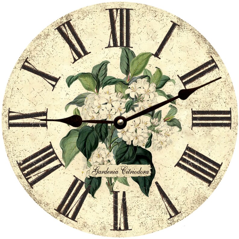 White Floral Clock- Gardenia Flower Wall Clock - Etsy