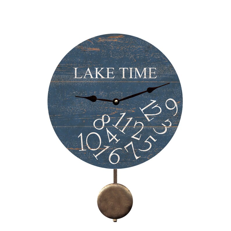 Lake Time Whatever Clock Lake Time Clock Navy Blue Clock - Etsy