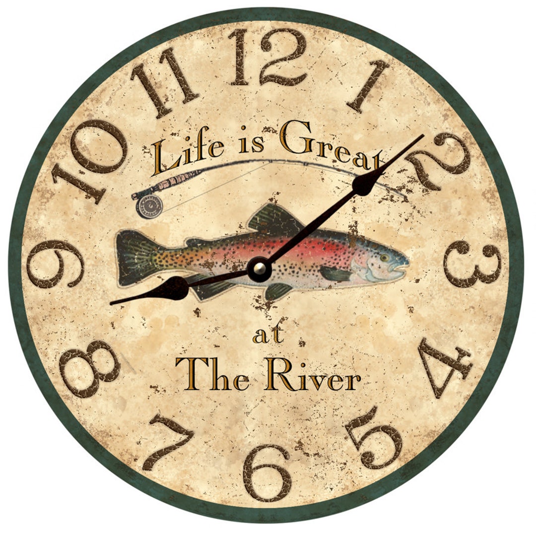 Personalized Trout Clock- Custom Fishing Clock - Etsy