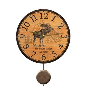 Personalized Moose Wall Clock- Cabin Clock-lodge Clock - Etsy