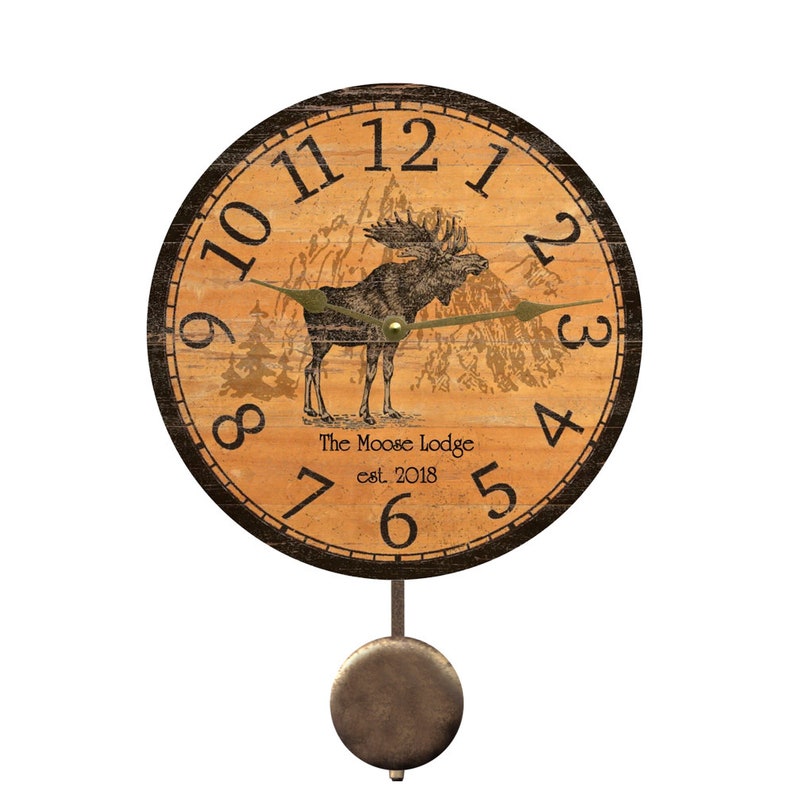 Personalized Moose Wall Clock Cabin Clock-lodge Clock - Etsy