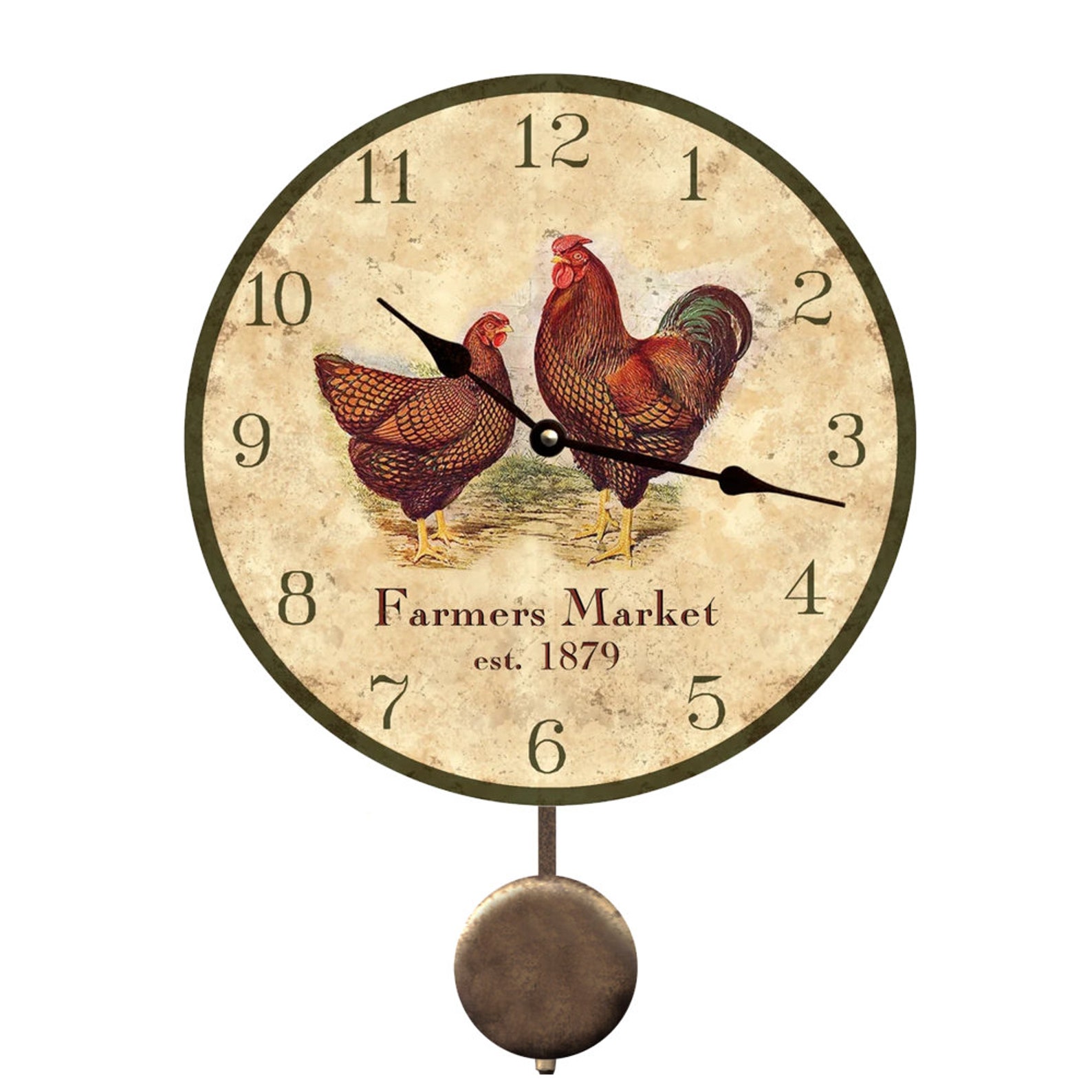 Chicken Clock- Personalized Chicken and Rooster Clock - Etsy