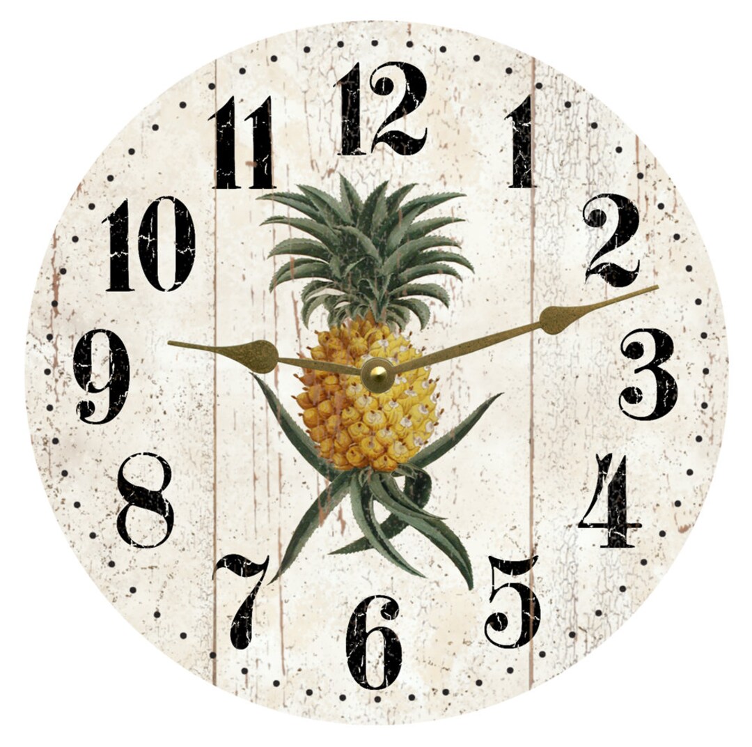 Rustic Pineapple Clock - Etsy