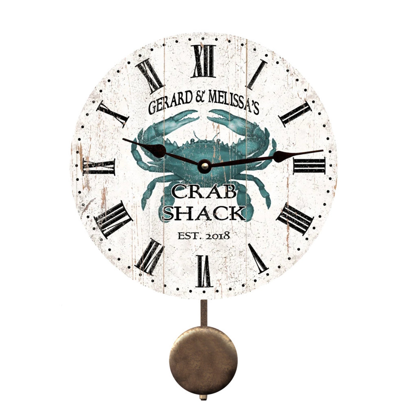 Blue Crab Clock Personalized Blue Crab Clock - Etsy