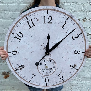 Time Zone Clock- Two Time Zones Clock- 23" Clock - Etsy