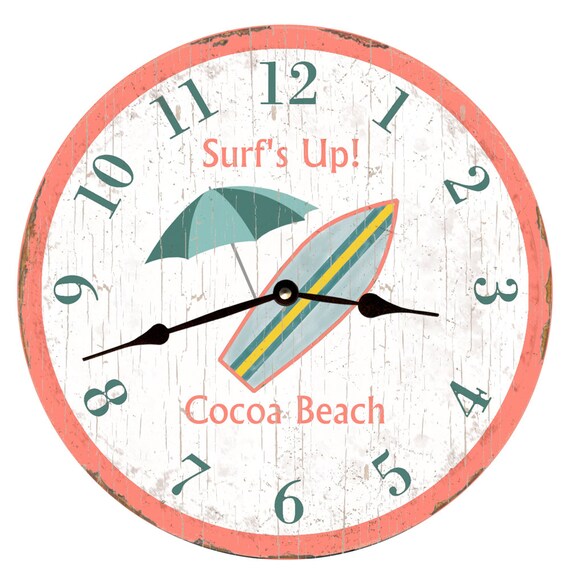 Surf Clock Surfboard Clock Beach Clock Personalized Beach | Etsy