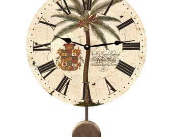 Rustic Palm Tree Clock Palm Tree Clock | Etsy