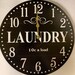 Laundry Room Wall Clock Black Laundry Room Clock - Etsy