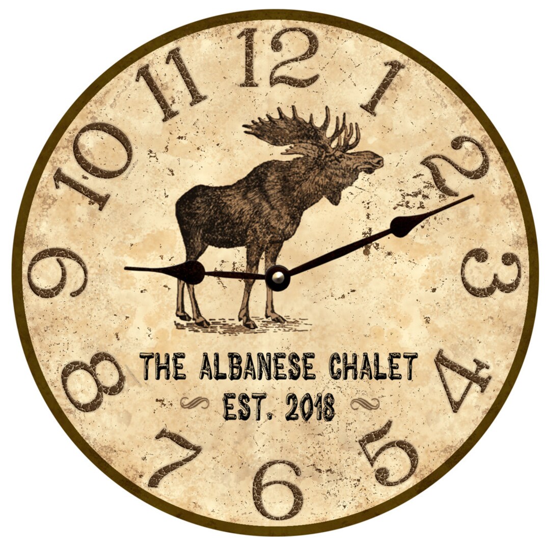 Personalized Moose Clock- Moose Wall Clock - Etsy