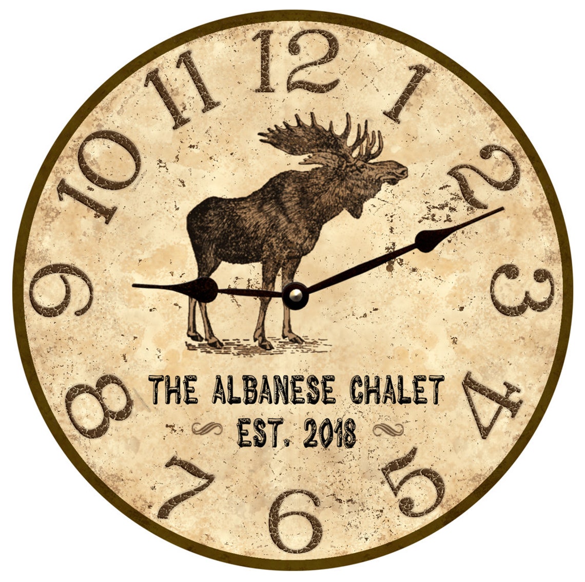 Personalized Moose Clock Moose Wall Clock | Etsy