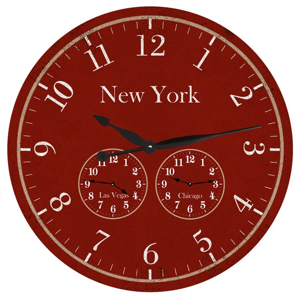 Multi Time Zone Wall Clock - Etsy