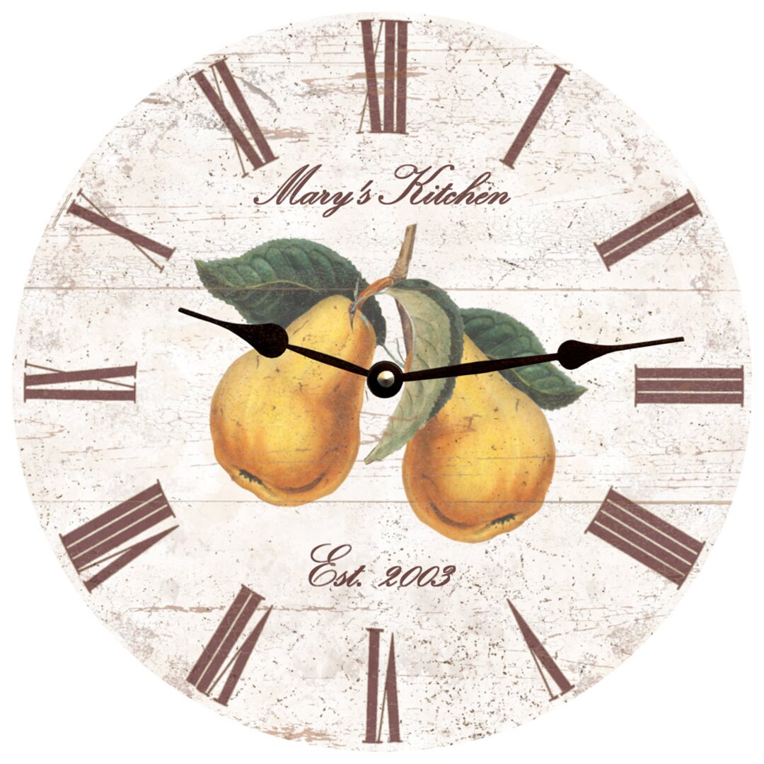 Personalized Pear Clock- Personalized Kitchen Clock - Etsy