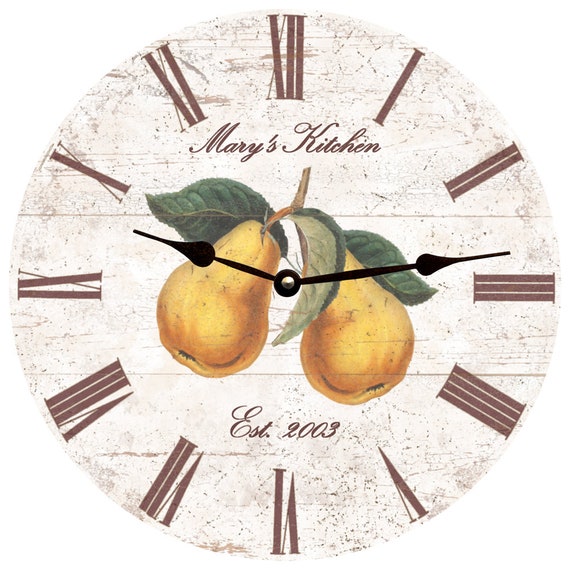 Personalized Pear Clock Personalized Kitchen Clock - Etsy
