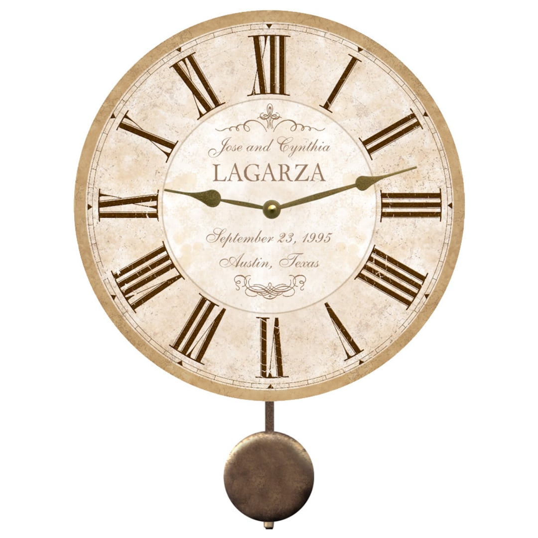 Pendulum Wedding Clock- Personalized Wedding Pendulum Clock - Etsy