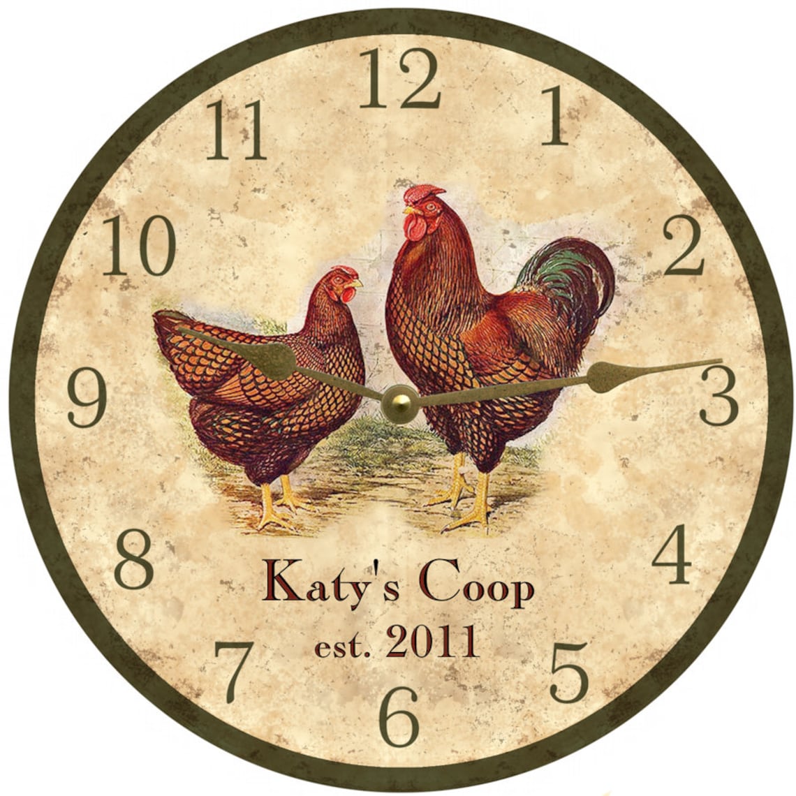 Chicken Clock Personalized Chicken and Rooster Clock - Etsy