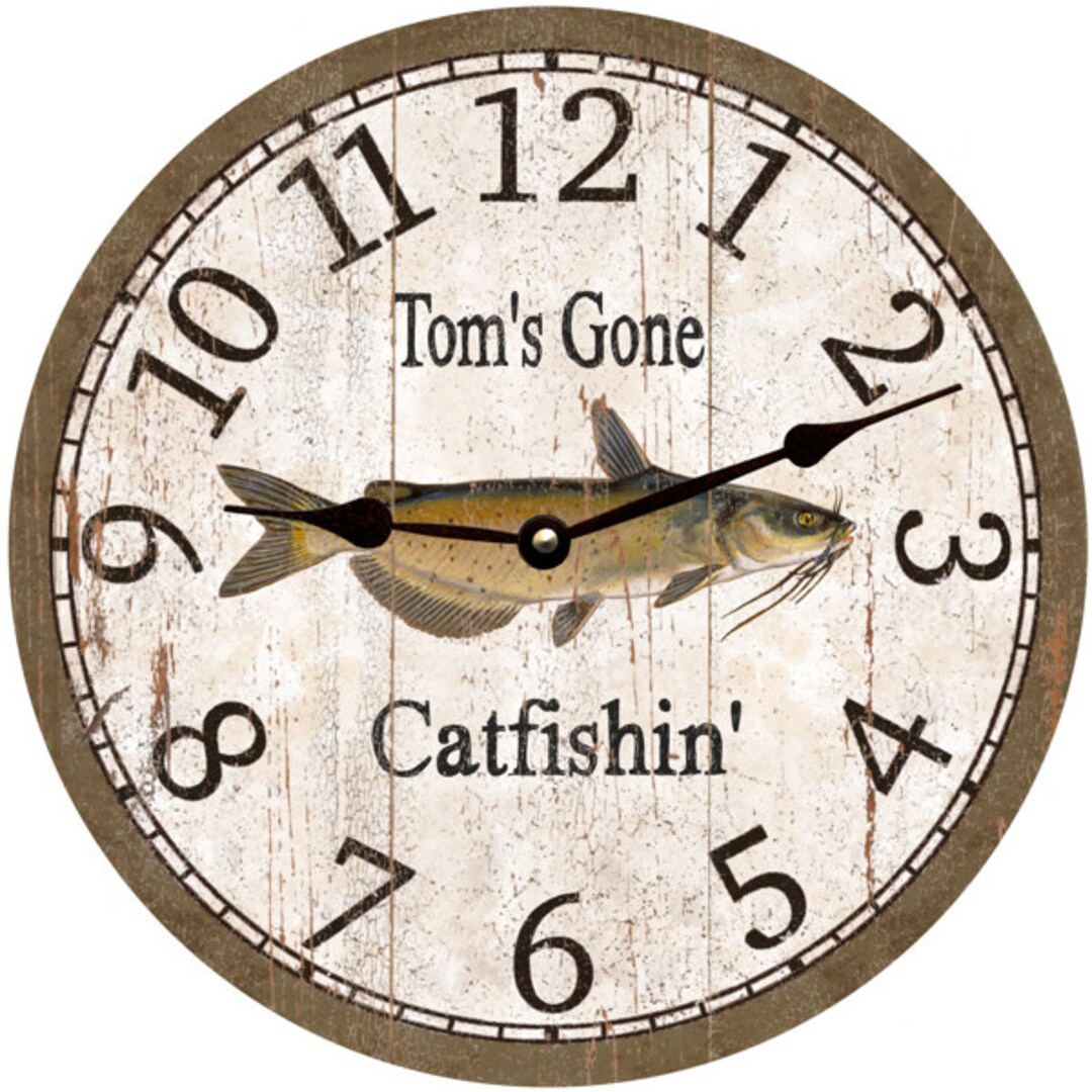 Personalized Catfishing Clock Catfish Clock Fish Clock - Etsy