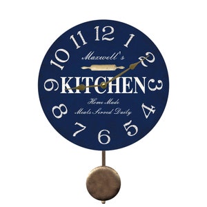 Blue Kitchen Clock- Personalized Clock - Etsy
