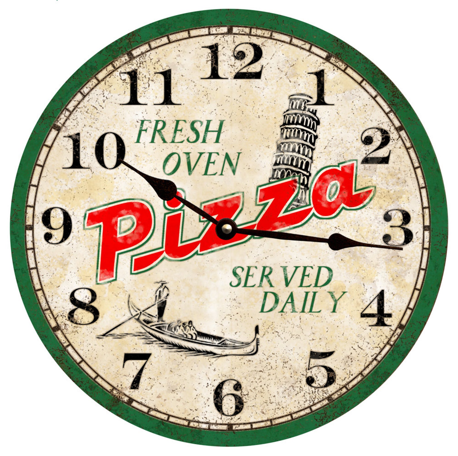 Pizza Clock Pizza Shop Clock - Etsy