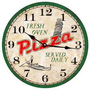 Pizza Clock- Pizza Shop Clock - Etsy